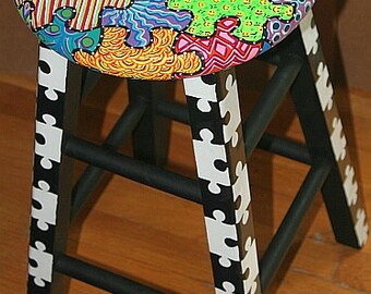 Painted bar stool | Etsy