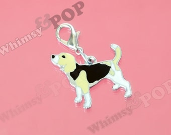 Seed Bead Beagle Zipper Pull Beaded Lanyard Charm Brick