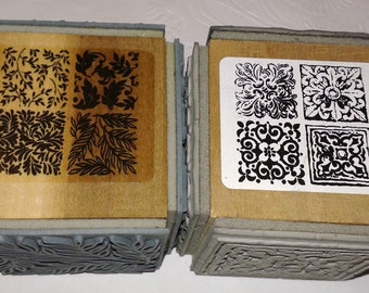 Tile rubber stamp | Etsy