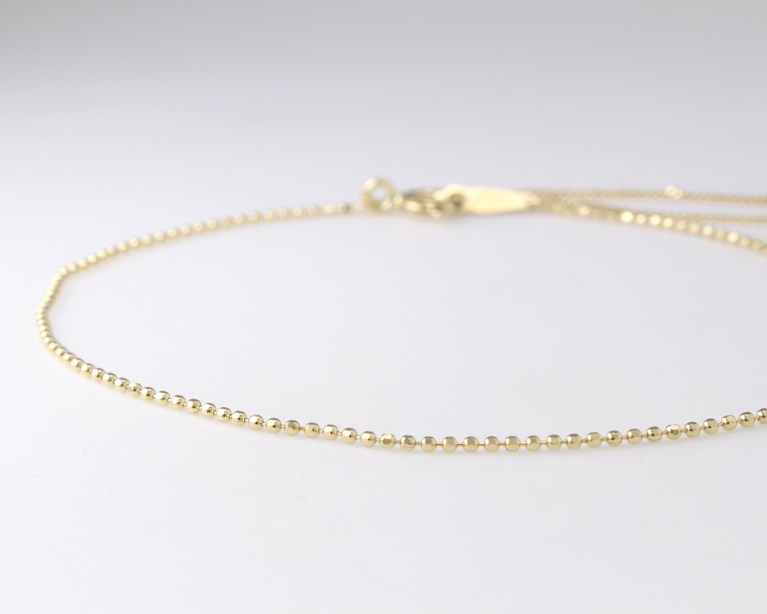 14K Solid Gold Delicate Bracelet 14K Dainty Chain Bracelet