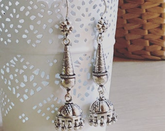 Unique silver jhumkas related items | Etsy