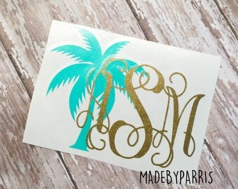 Palm tree yeti decal | Etsy
