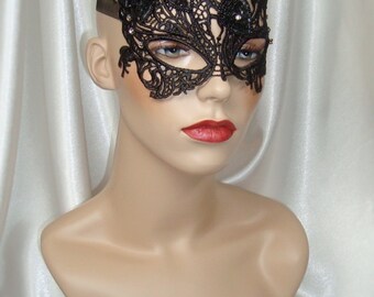 Gold and Rhinestone Laser Cut Metal Mask by LadyKatherineHats