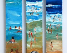 Unique beach triptych related items | Etsy