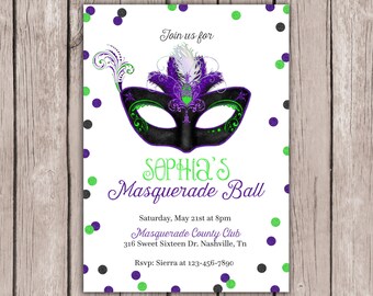 Masquerade invites | Etsy