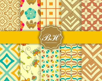 Geometric Digital Paper Geometric Backgrounds by BHdigitalBox