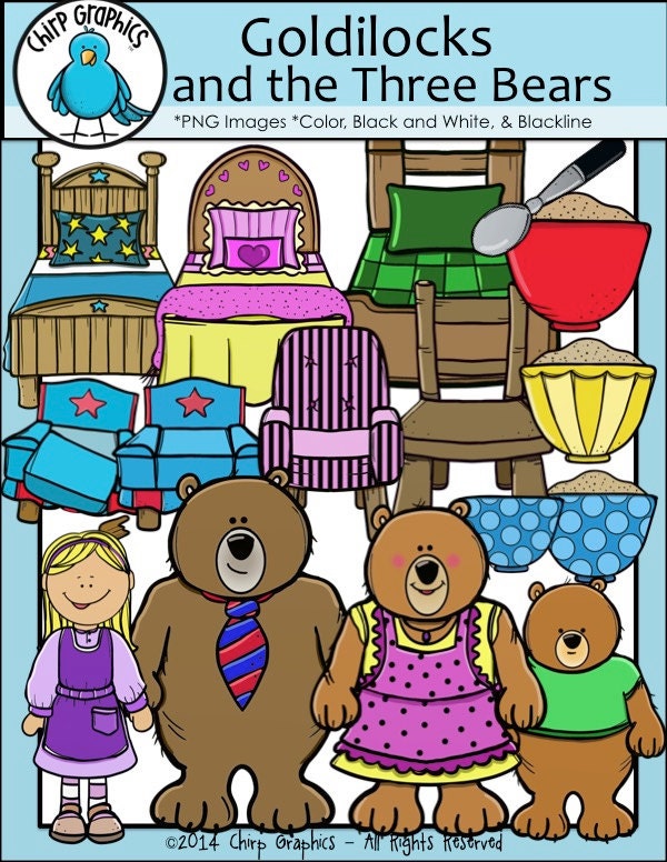 Goldilocks and the Three Bears Clip Art Set Chirp Graphics