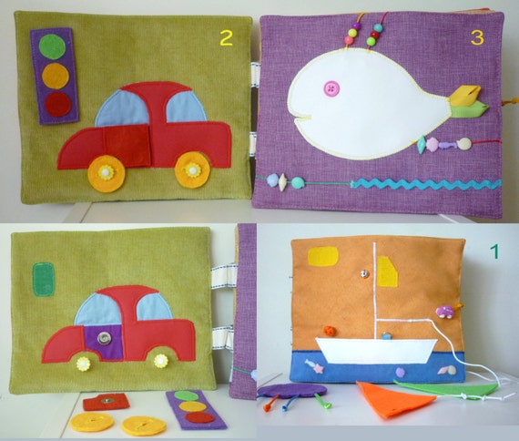 Soft development book Fine motor skills toy Busy book for boys