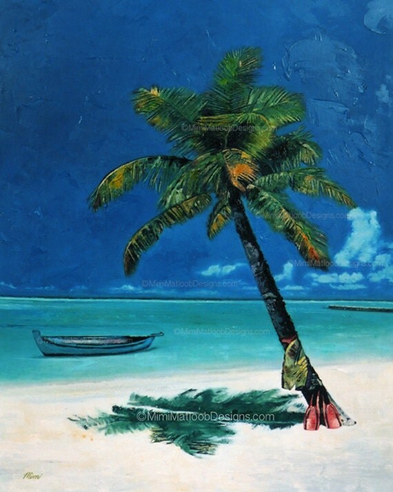 Bahamas Original Oil Painting Fine Art by MimiMatloobDesign