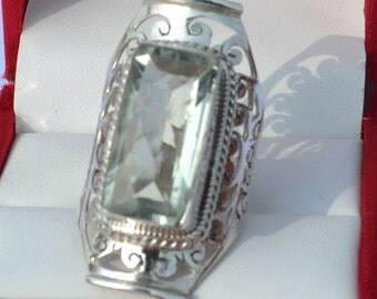 Prasiolite ring | Etsy