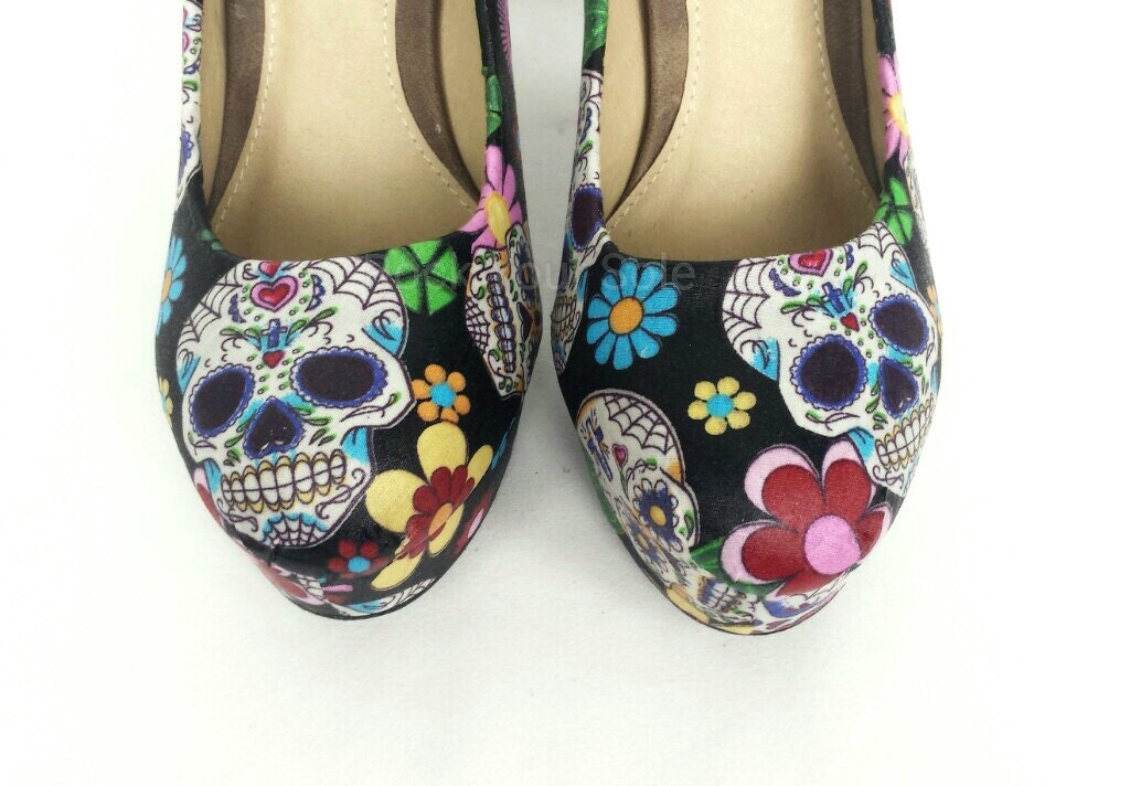 Day of the dead heels sugar skull heels candy skull shoes