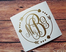 Unique monogram sticker related items | Etsy