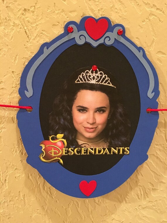 Descendants inspired Evie Mirror Happy Birthday banner party