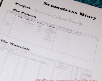 Printable Sewing Binder Set Sewing Journal Pages