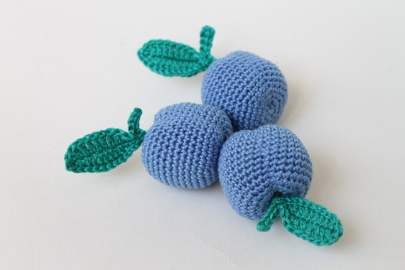 Crochet plums Crochet berries play food soft toys