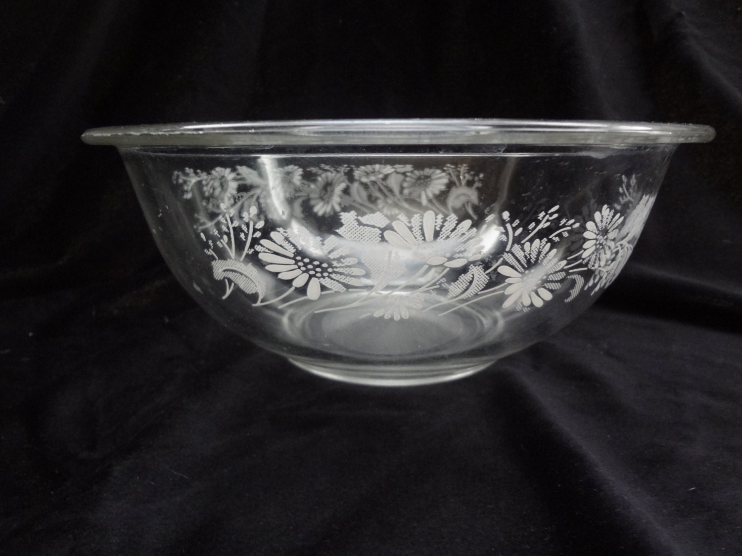 Pyrex, clear, mixing bowl, : COLONIAL MIST – White Lace pattern, #323 ...