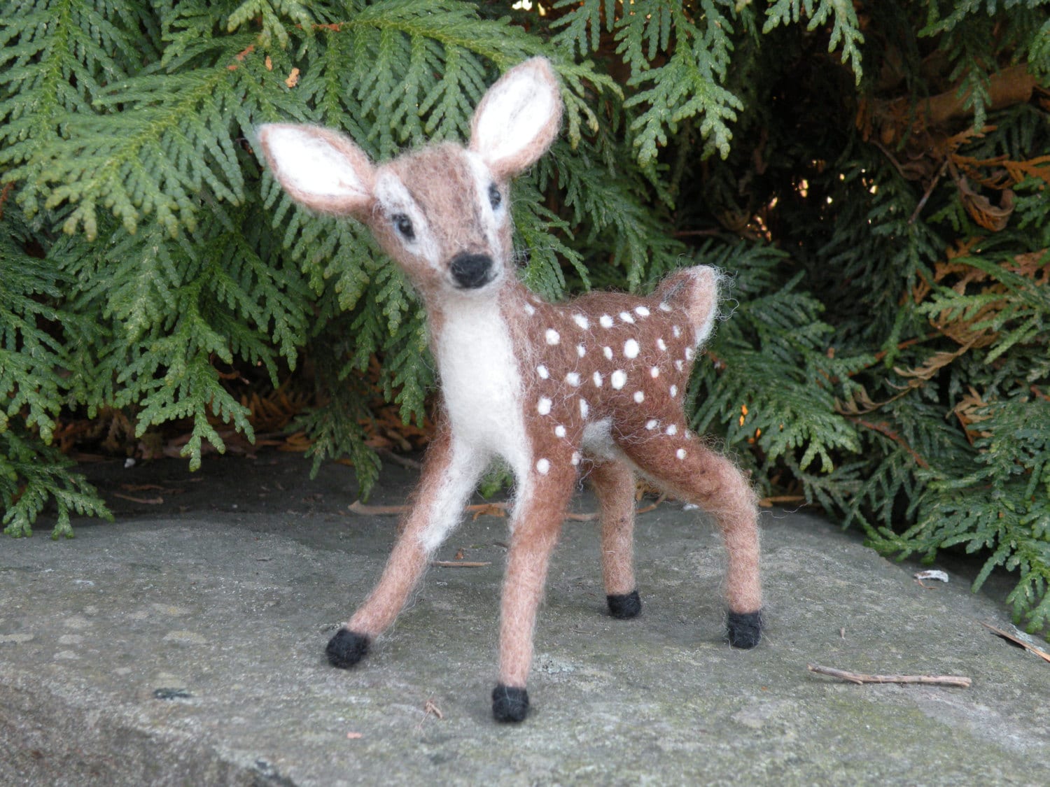 Felted carded wool Wool felted fawn Fawn