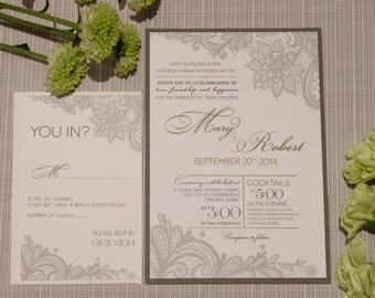 Lace invitation | Etsy