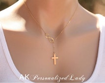 Unique infinity cross necklace related items | Etsy