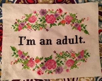 Adult cross stitch | Etsy
