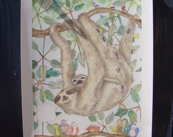 Sloth painting | Etsy