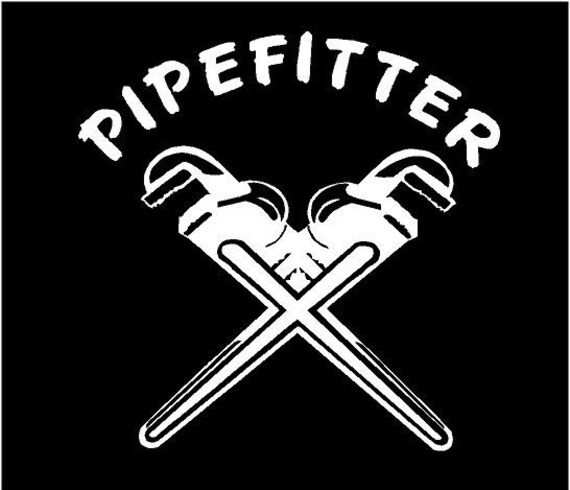 Vinyl Decal Pipefitter wrenches pipe fun country bumper