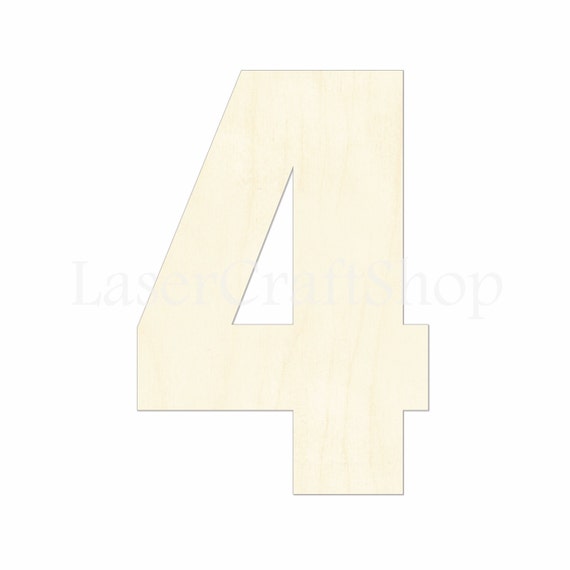 2 34 Wooden number 4 Wood Number 4 Cutout