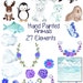 Watercolor winter animals clipart: POLAR ANIMALS