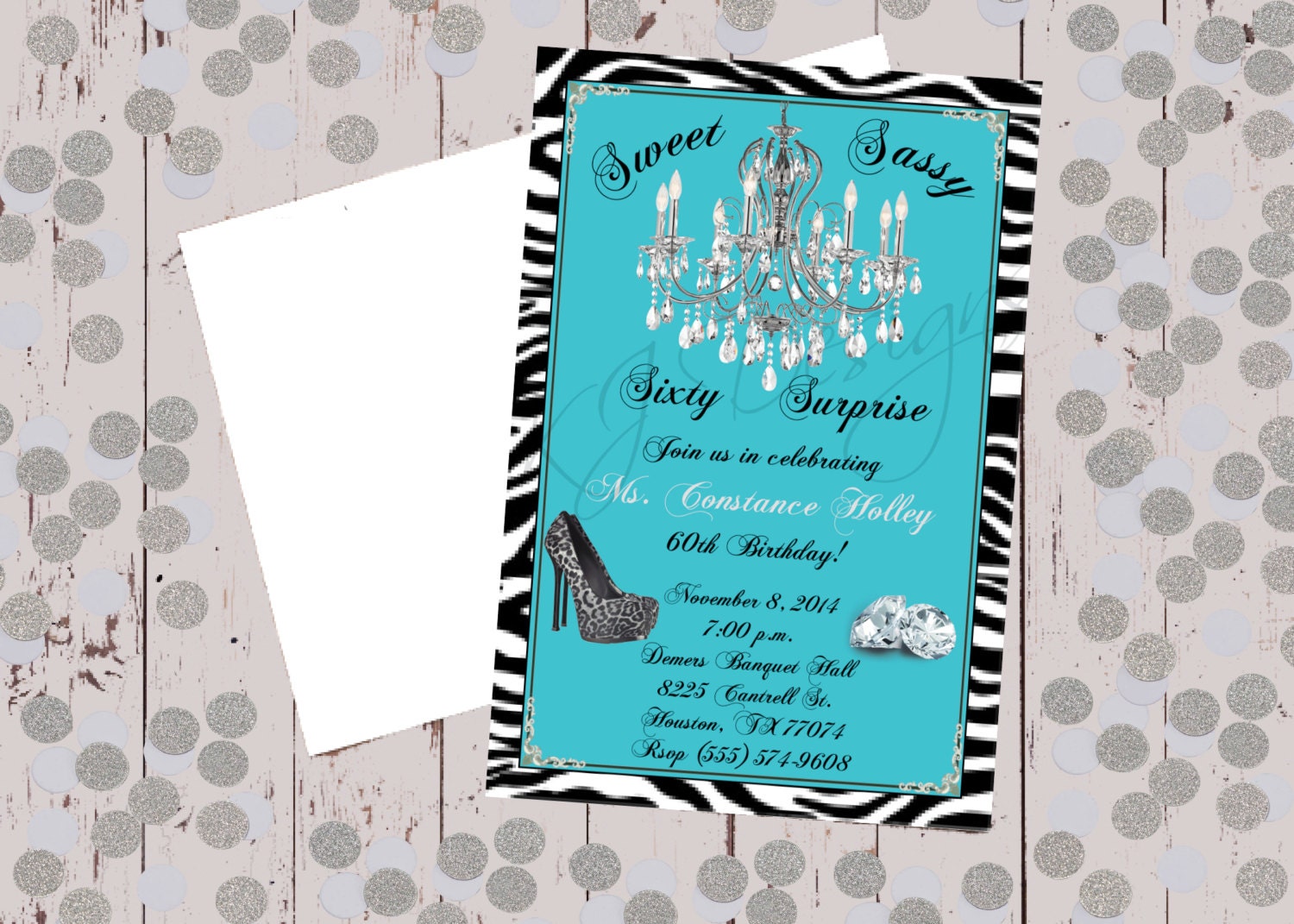 Grown Sexy Birthday Invitation Sweet Sassy 60th Zebra