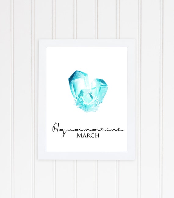 March wall print Birthstone wall art Aquamarine by LaViePrints