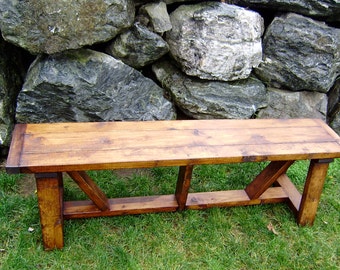 Rustic wood benches | Etsy