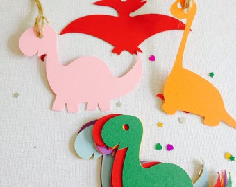 Dinosaur name tags | Etsy