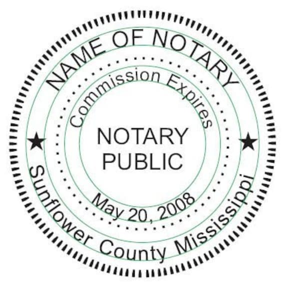 Notario personalizadas Mississippi sello estilo-9 ronda sello ...