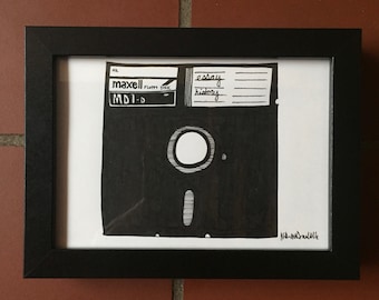 Unique floppy disk art related items | Etsy
