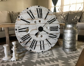 Unique distressed clock related items | Etsy