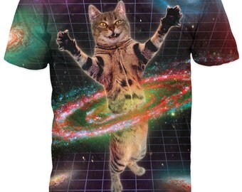 Space cat shirt | Etsy
