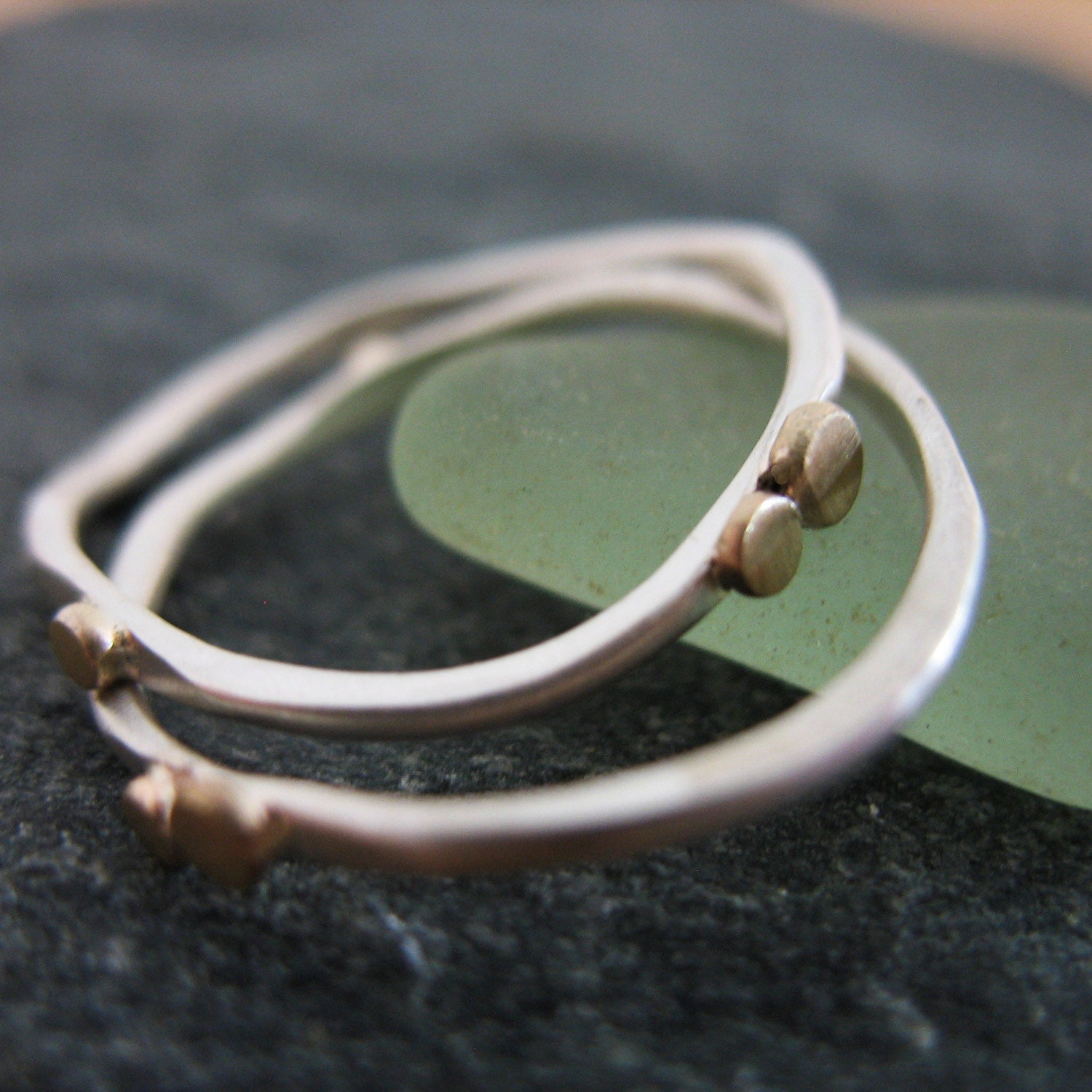 Solid Gold Stacking Rings 14K White Gold Ring Solid Gold