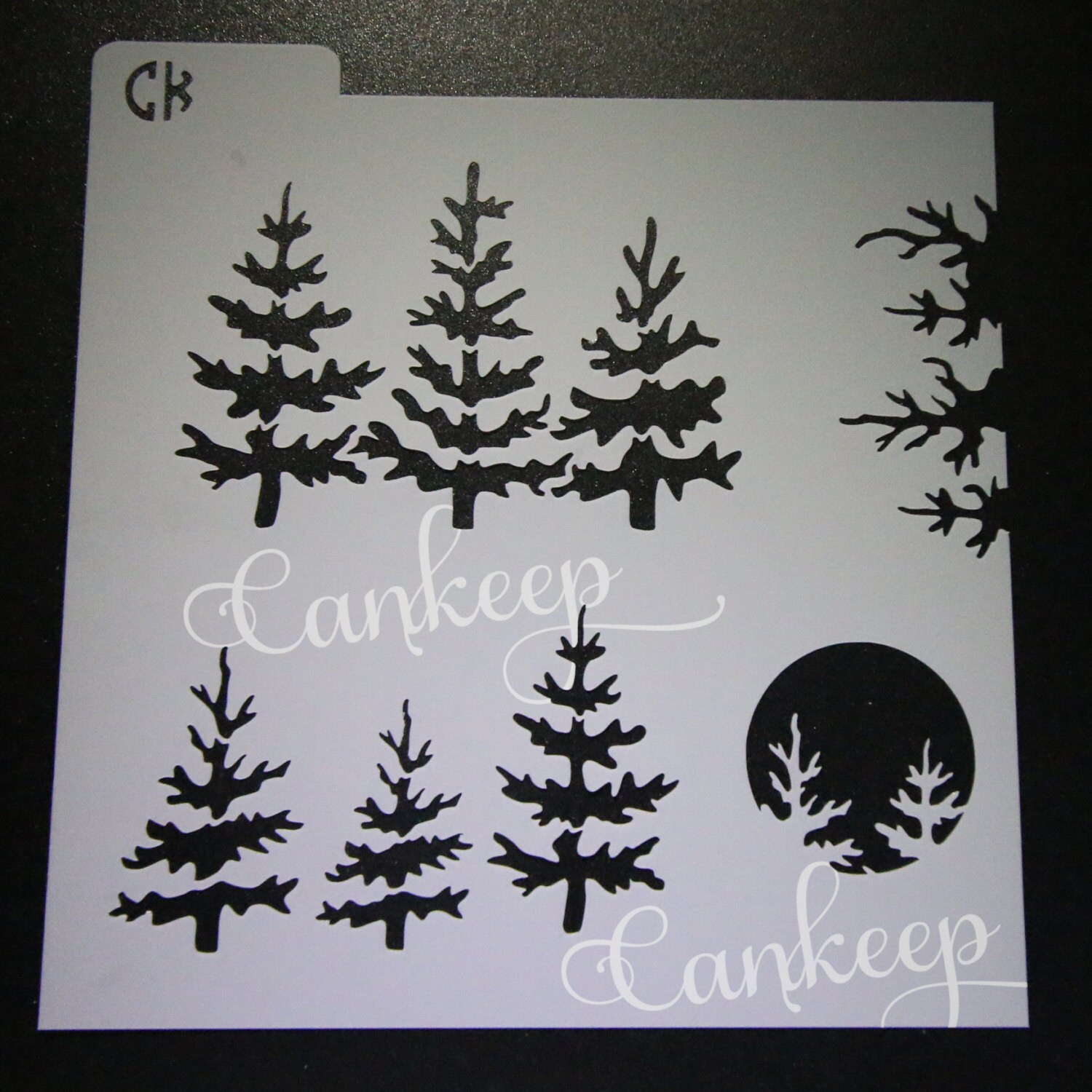Cookie Stencil Evergreen Forest Tree Silhouette stencil