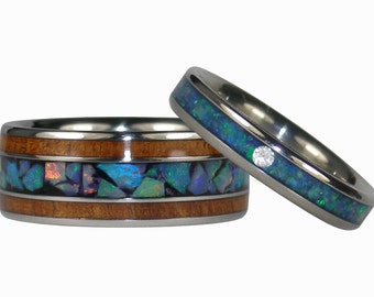 Rasta Titanium Ring Bands by Hawaiititanium on Etsy