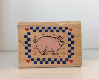 Unique pig rubber stamp related items | Etsy