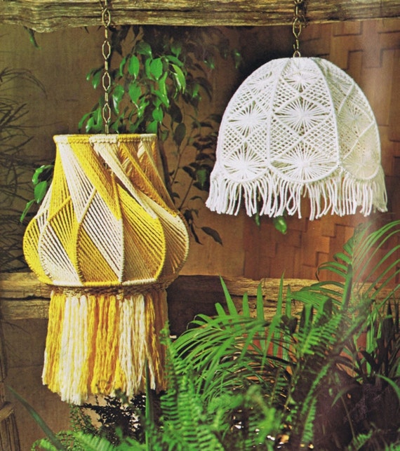 Vintage Macrame Patterns Hanging Lamps Mesh Lamp Shade Pattern