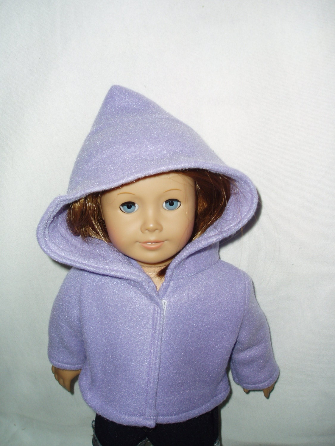 Lavender Fleece Hoodie Fits American Girl Dolls 18 Inch Doll