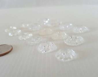 15 Vintage glass buttons can be use as a beads 10mm