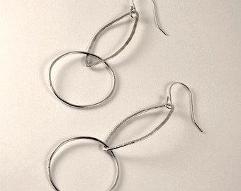 Unique double hoop earrings related items | Etsy