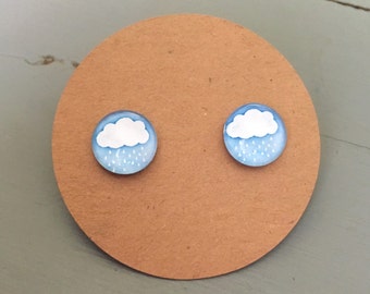 Unique rain cloud earrings related items | Etsy