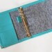 Gray turquoise/teal ring binder agenda/ organiser/ day