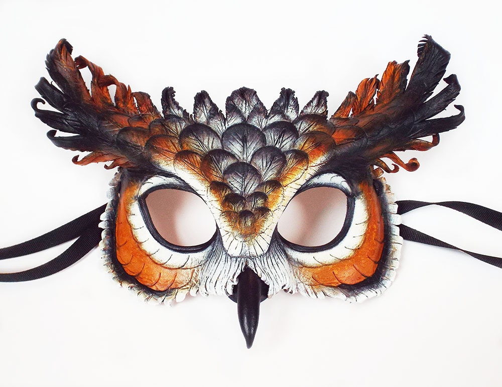 Great Horned Owl Leather Mask