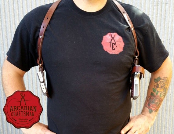 Handmade 1911 Shoulder Holster with Magazine by arcadiancraftsman
