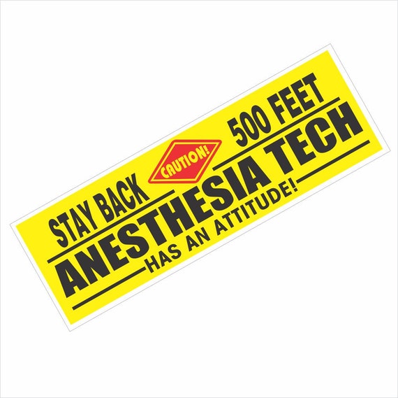 Anesthesia Tech Bumper Sticker by JGRAPHIXX on Etsy