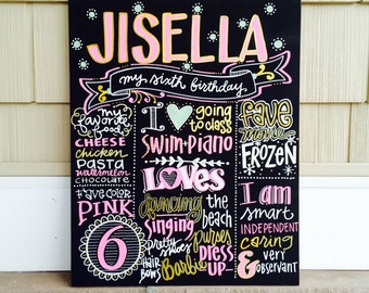 Handwritten Chalkboard Birthday Sign 16x20 by maryandjack on Etsy